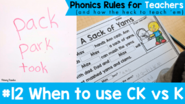 CK vs K Explained and How to Teach It Phonics Rules for Teachers
