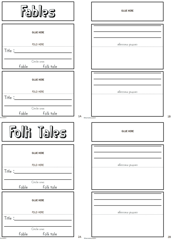 Fables, Folk Tales, Central Message, and a Freebie