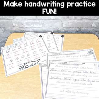 Animal Fact Handwriting Practice: Cursive