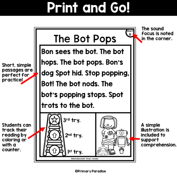 Decodable Passages Short Vowel Words: 50 Science of Reading Aligned Texts