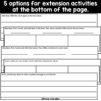 Valentine's Day Mystery Word Practice Editable