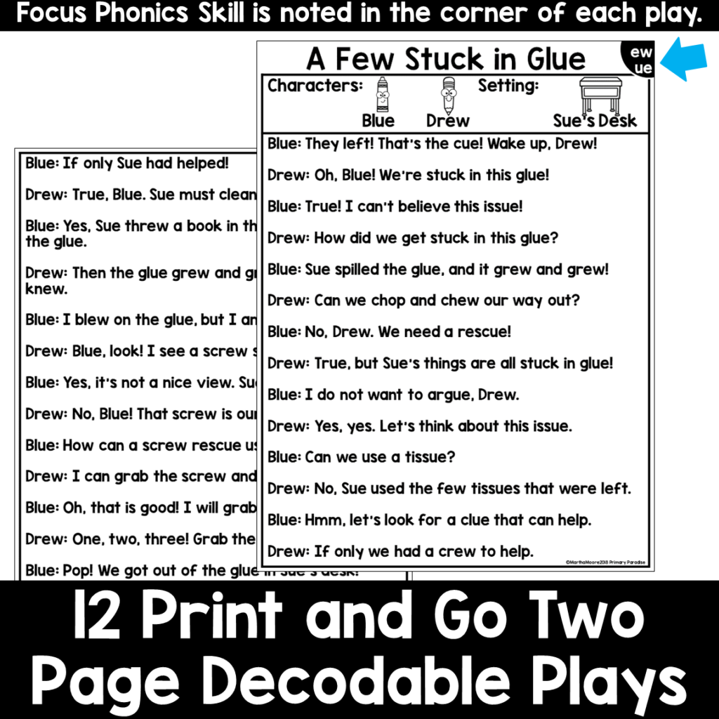 Diphthong Vowels Decodable Partner Plays Phonics Fluency Practice