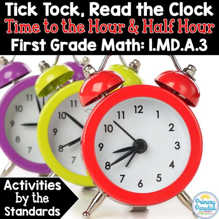 Time to the Hour and Half Hour: Read the Clock 1.MD.A.3
