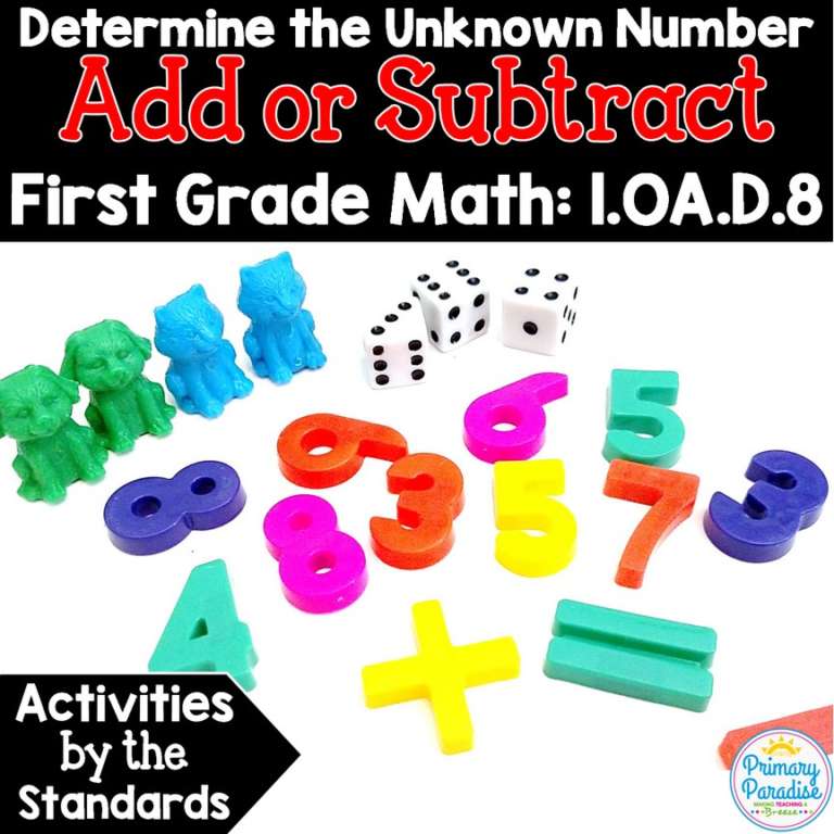 Determining the Unknown Whole Number: Add & Subtract 1.OA.D.8