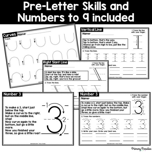 Beginner Handwriting Practice: Letters and Numbers with Rhymes Distance ...