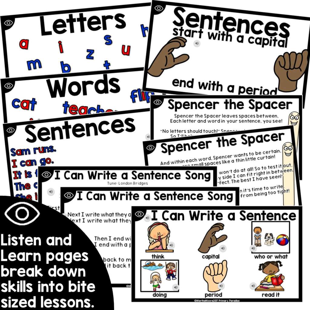Digital Basic Sentences Practice for Google Slides: Distance Learning